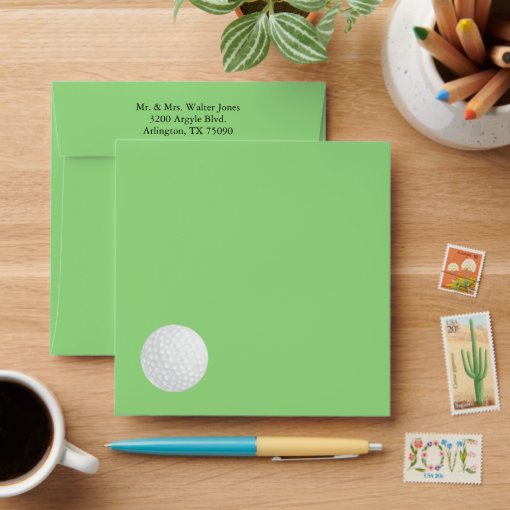 Golf Balls Invitation Envelope | Zazzle