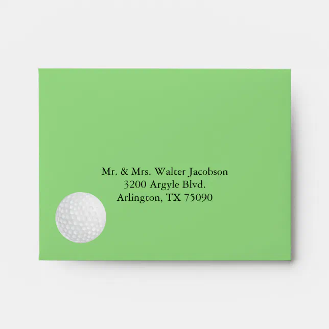 Golf Balls Invitation RSVP Envelope | Zazzle