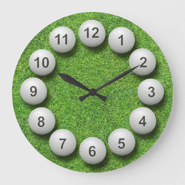 Golf Balls Timepiece Large Clock | Zazzle