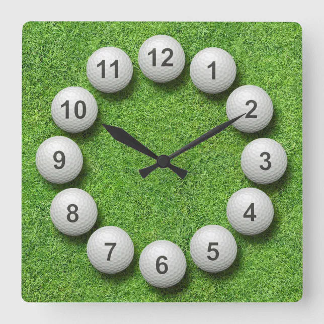 Golf Balls Timepiece Square Wall Clock | Zazzle