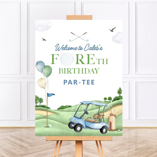 Golf Birthday 4th Birthday Party Welcome Sign | Zazzle