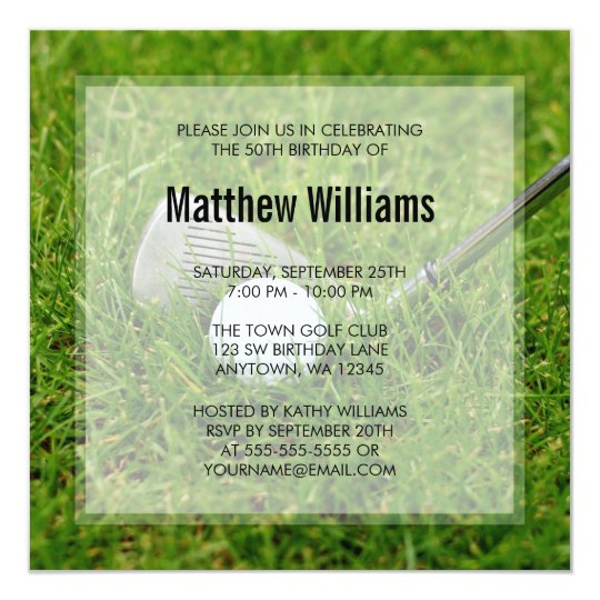 Golf Birthday Invitation | Zazzle.com
