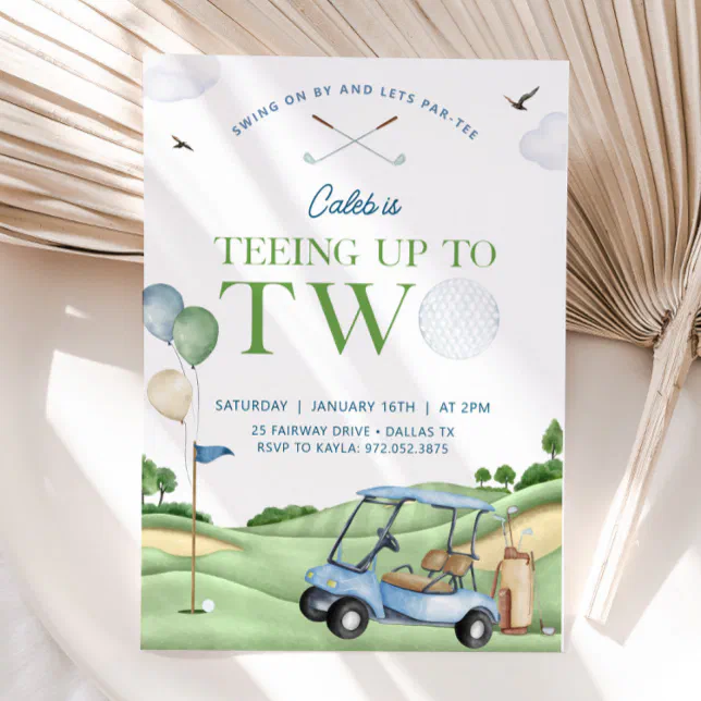 Golf Birthday Invitation, 2nd Golf Birthday Party Invitation | Zazzle