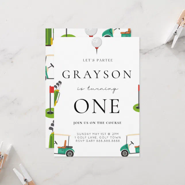 Golf Birthday Par Tee Invitation | Zazzle