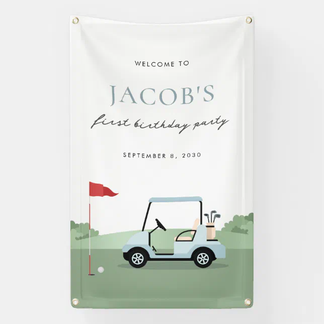 Golf Birthday Par-tee Welcome Banner | Zazzle
