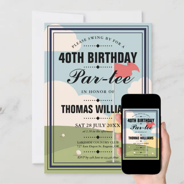 Golf Birthday Partee Party Invitation | Zazzle