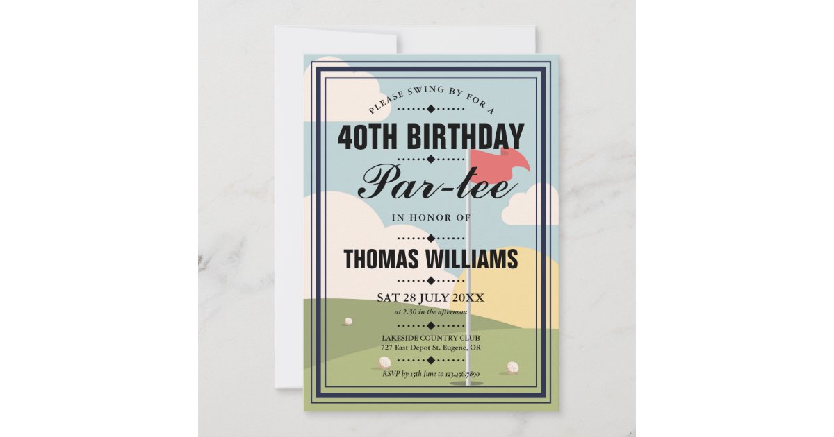 Golf Birthday Partee Party Invitation | Zazzle