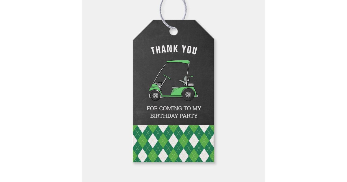 Golf Birthday Party Favor Gift Tags | Zazzle