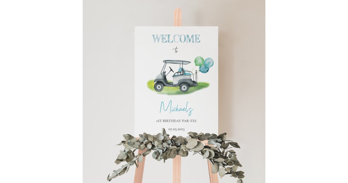 Golf Birthday Party Welcome Sign (Foam Board) | Zazzle