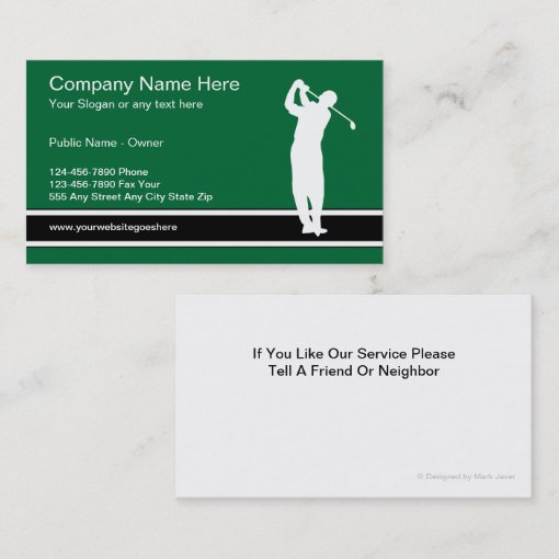 Golf Business Card Template | Zazzle