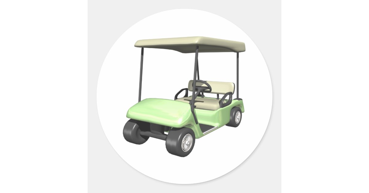 Golf Cart Classic Round Sticker | Zazzle