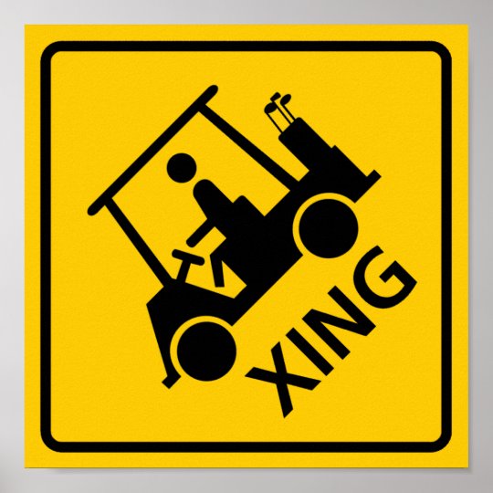Golf Cart Crossing Highway Sign | Zazzle.com