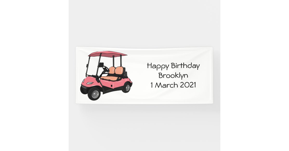 Golf cart / golf buggy cartoon illustration banner | Zazzle