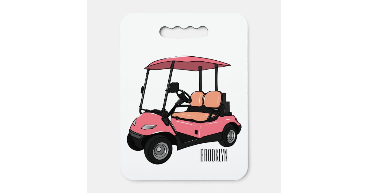 Golf cart / golf buggy cartoon illustration seat cushion | Zazzle