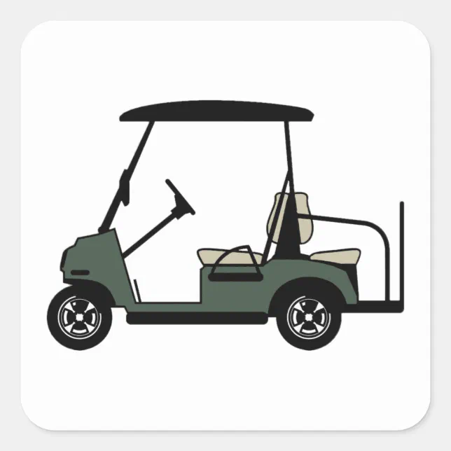 Golf Cart Square Stickers | Zazzle