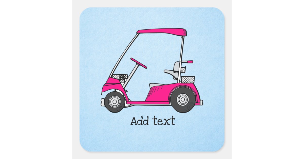 Golf Cart template, Square Sticker | Zazzle