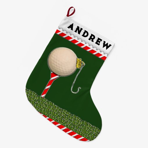 Golf Christmas Large Christmas Stocking | Zazzle