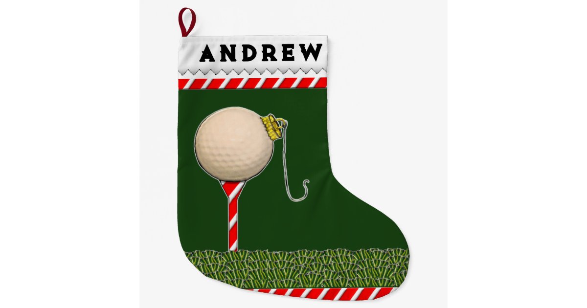Golf Christmas Large Christmas Stocking | Zazzle