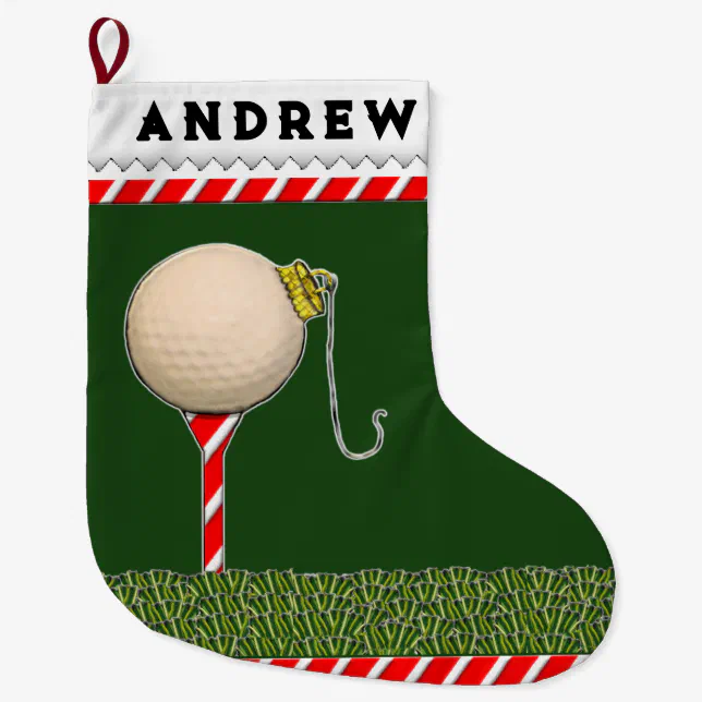 Golf Christmas Large Christmas Stocking | Zazzle