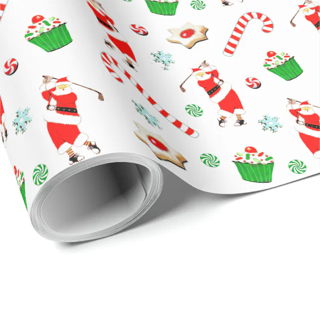 Golf Christmas Wrapping Paper | Zazzle