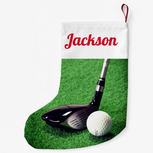 Golf Club and Golf Ball Small Christmas Stocking | Zazzle