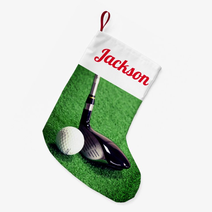 Golf Club and Golf Ball Small Christmas Stocking | Zazzle