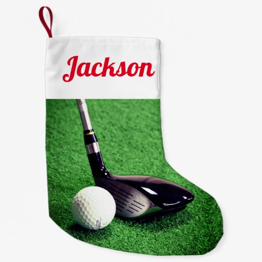 Golf Club and Golf Ball Small Christmas Stocking | Zazzle