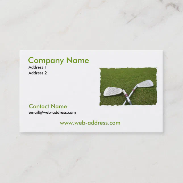 Golf Club Design Business Card | Zazzle