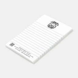 Golf Club Logo and QR Code Lined Post-it Notes | Zazzle