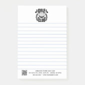 Golf Club Logo and QR Code Lined Post-it Notes | Zazzle