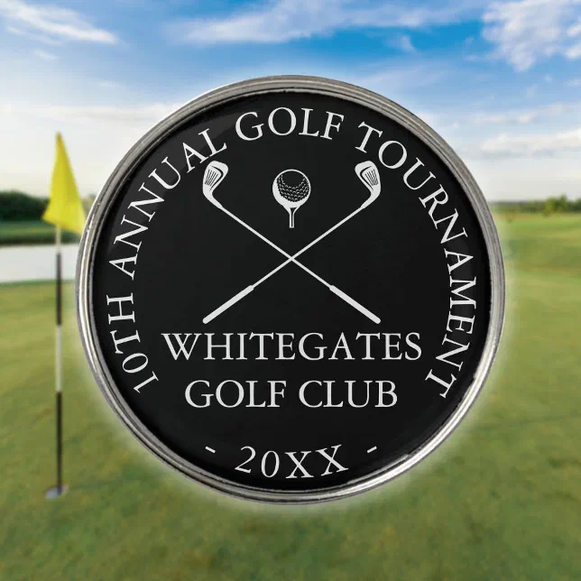 Golf Club Tournament Custom Modern Ball Marker | Zazzle