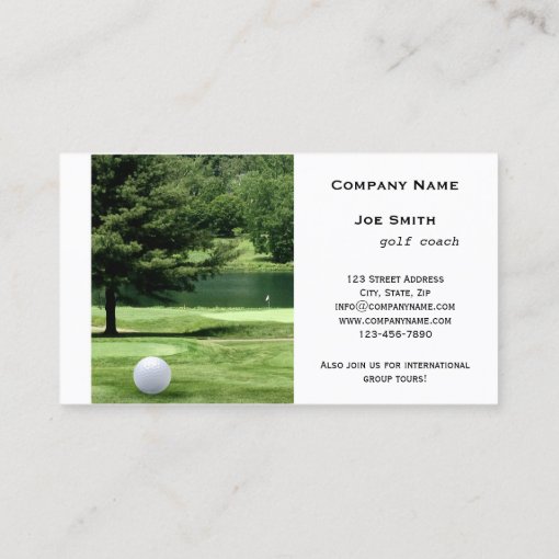 Golf Coach or Instructor Business Card | Zazzle