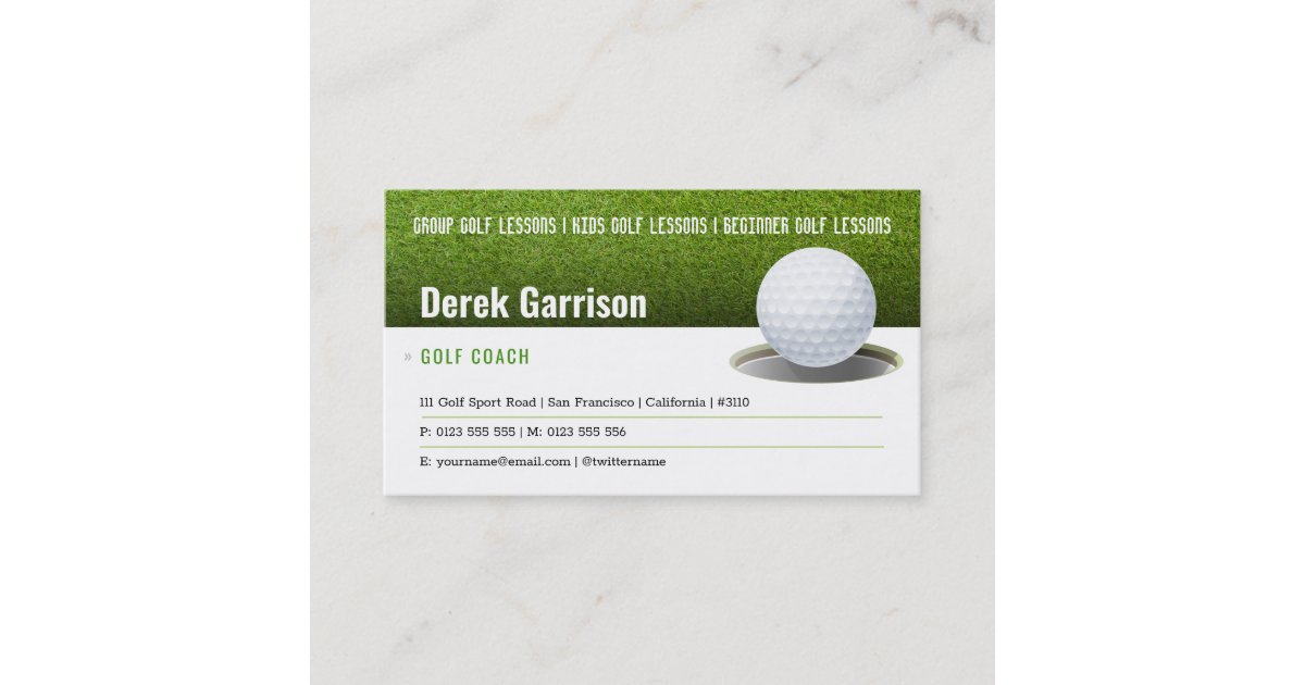 Golf Coach | Professional Golf Instructor Lesson Business Card | Zazzle