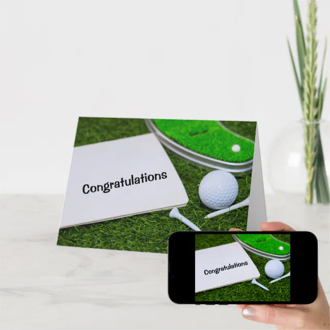 Golf Congratulations Graduate Card with golf ball | Zazzle