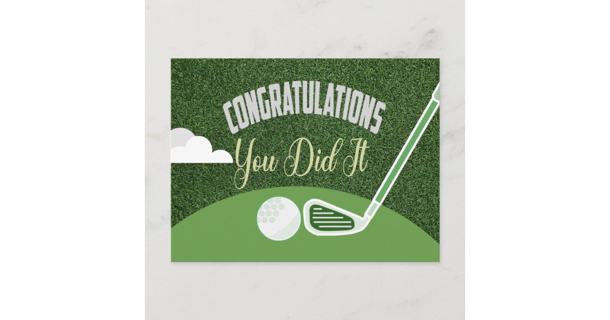 Golf Congratulations you did it for golfer Postcard | Zazzle