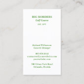 Golf Course Business Card | Zazzle