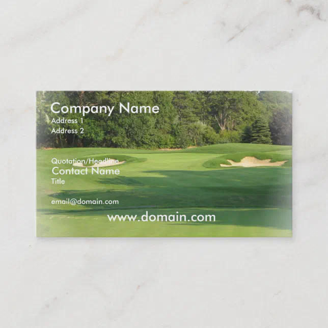 Golf Course Business Card | Zazzle