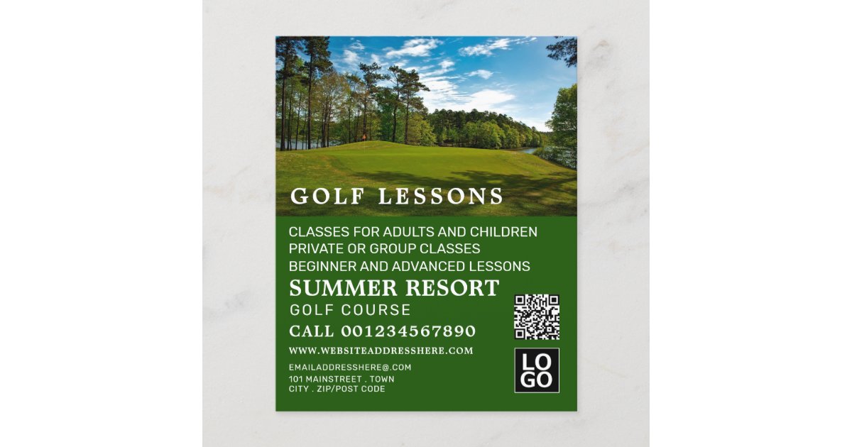Golf Course, GoIf Lesson Advertising Flyer | Zazzle