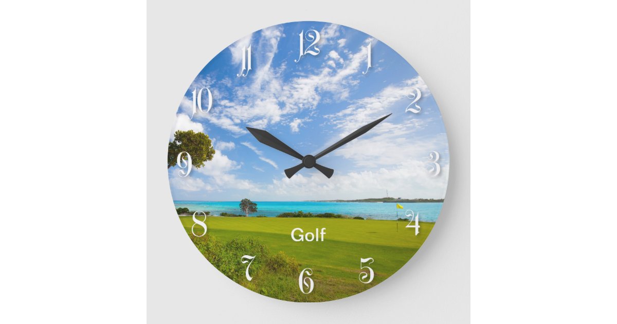 Golf course large clock | Zazzle