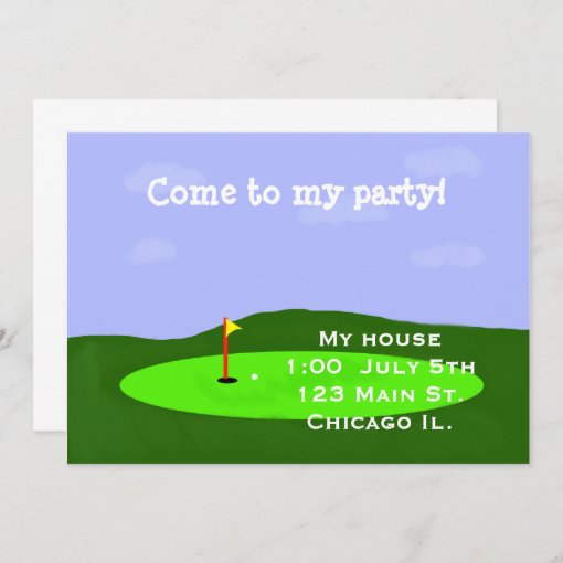Golf Course Party Invitation | Zazzle