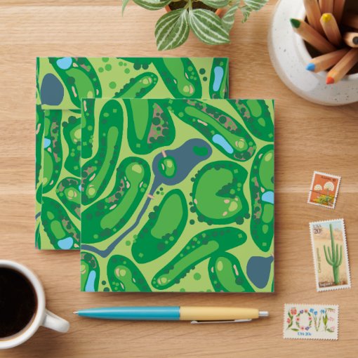 Golf Course Pattern Envelope | Zazzle