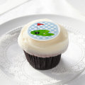 Golf Course Plaid Blue Gingham Edible Frosting Rounds | Zazzle