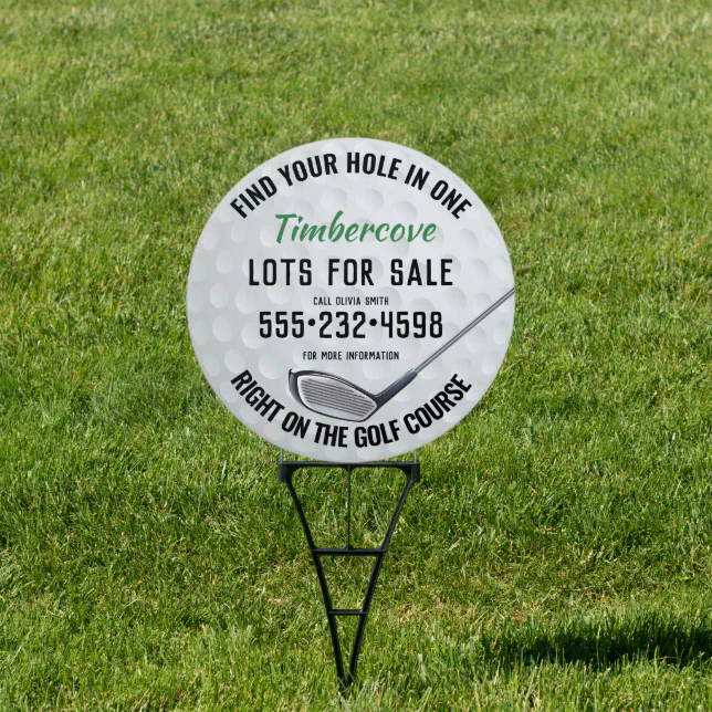 Golf Course Real Estate Sale Sign | Zazzle