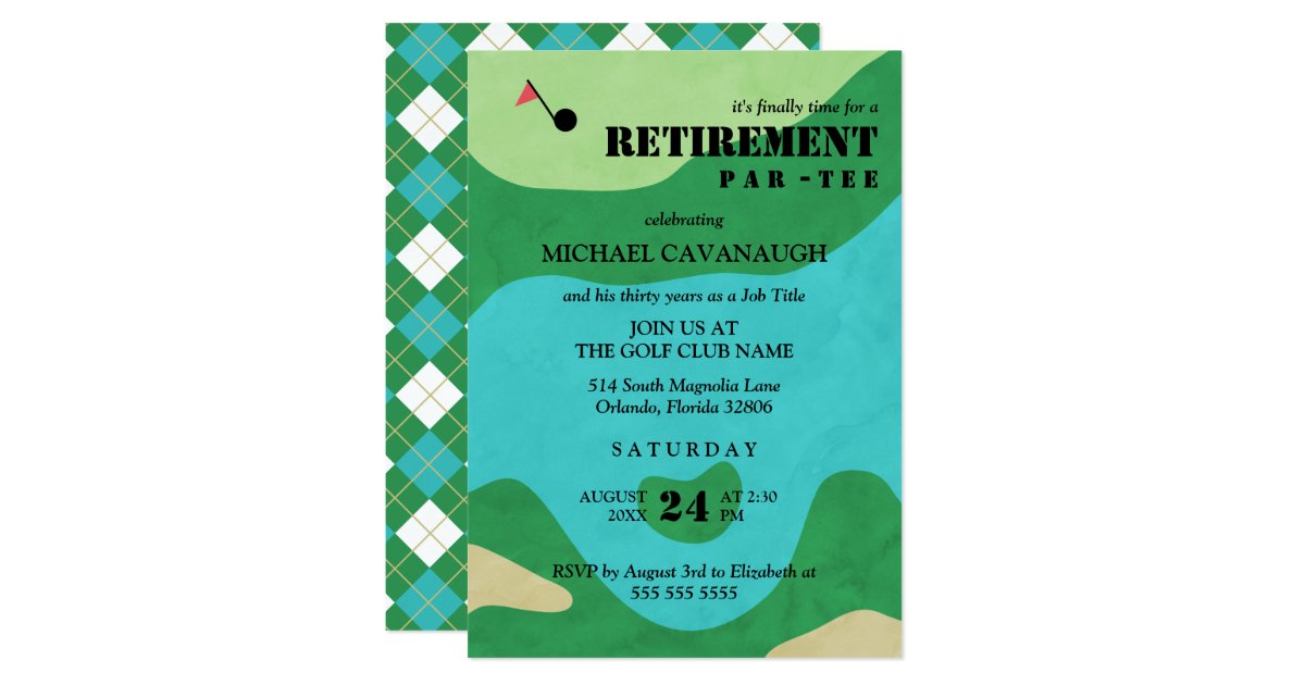 Golf Course Retirement Party Invitation | Zazzle.com