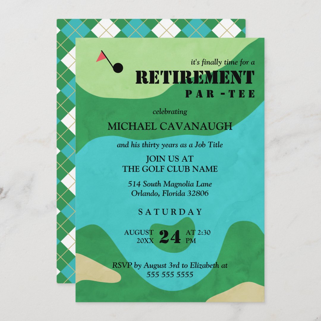 Golf Course Retirement Party Invitation | Zazzle