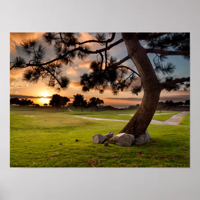Golf Course Sunset Poster | Zazzle