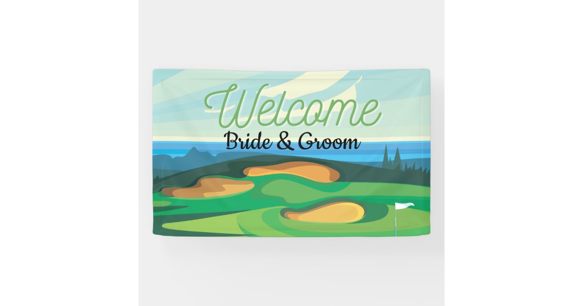 Golf course Welcome wedding Banner | Zazzle