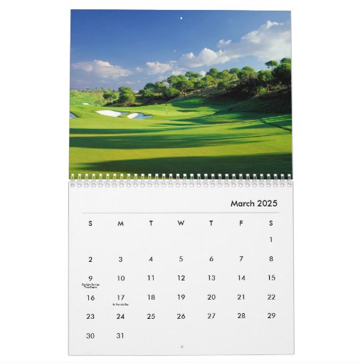Golf Courses Wall Calendar | Zazzle
