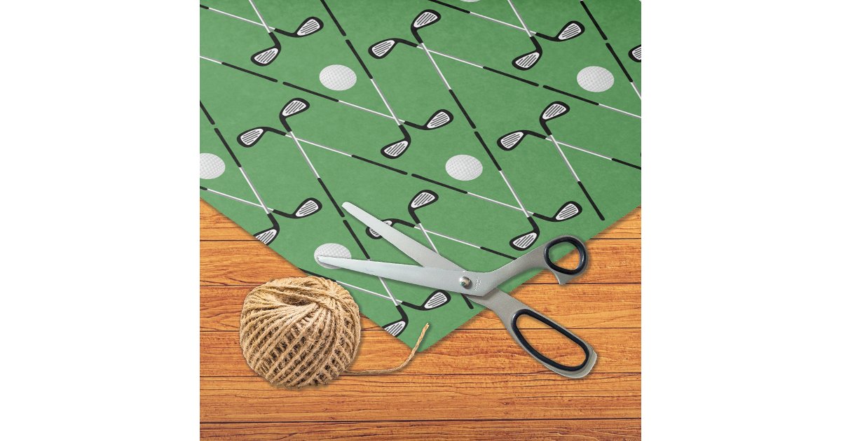 Golf crossed clubs pattern green tissue paper | Zazzle