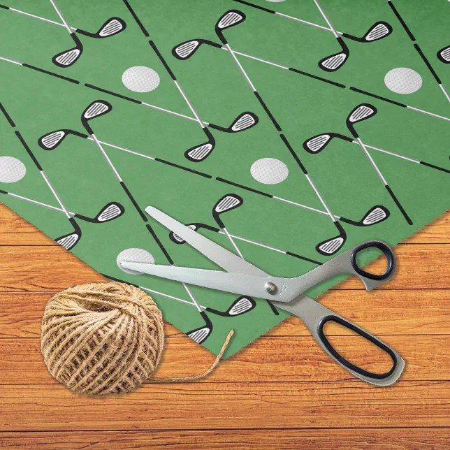 Golf crossed clubs pattern green tissue paper | Zazzle